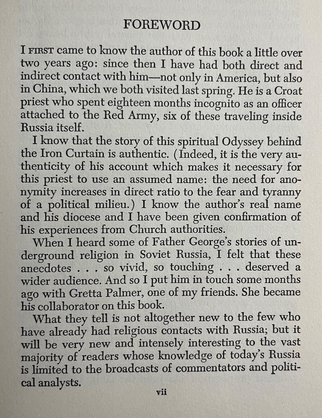 God's Underground by Father George as told to Gretta Palmer