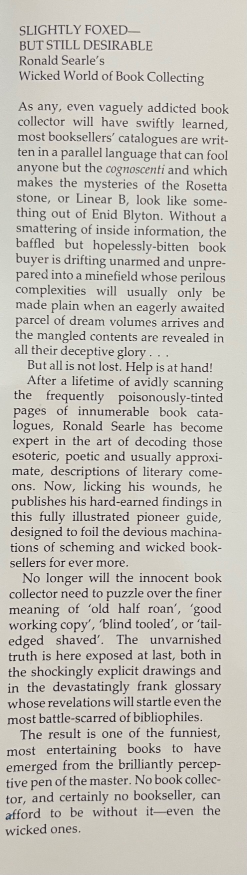 Slightly Foxed - But Still Desirable: Ronald Searle's Wicked World of Book Collecting