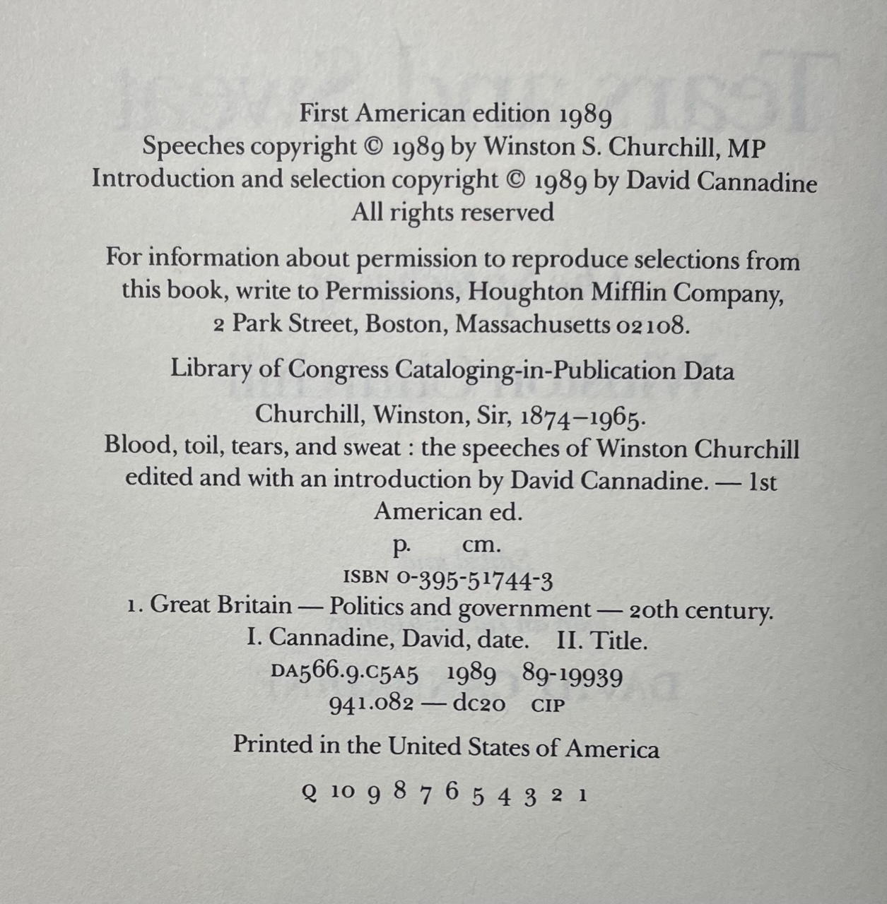 Blood, Toil, Tears, and Sweat: The Speeches of Winston Churchill