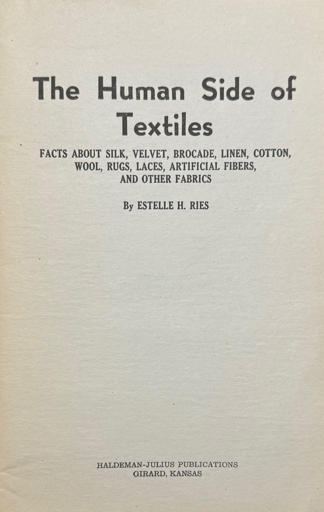 The Human Side of Textiles - B-645: facts about silk, velvet, brocade ...