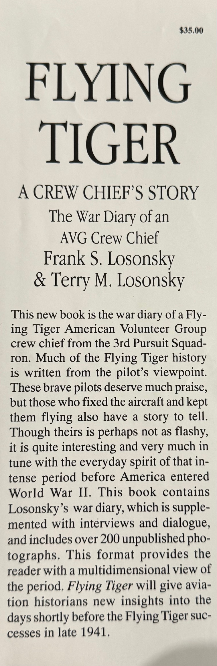 Flying Tiger, A Crew Chief's Story: The War Diary Of A Flying Tiger ...